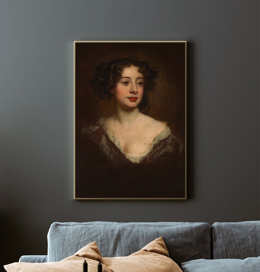 Moody Woman Portrait | Vintage Oil Painting | 17th Century Canvas ...