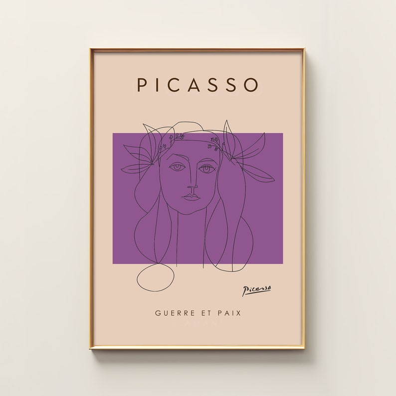 Picasso Exhibition Poster | Line Art Print | Cottagecore Print | Line ...