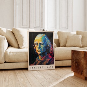 Immanuel Kant Poster | Philosopher Print | Bookworm Gift | Home Decor ...