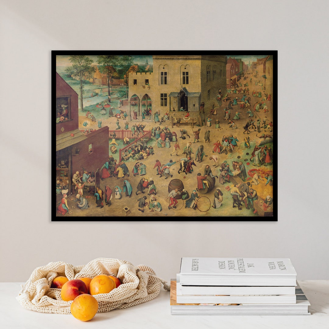 Pieter Bruegel the Elder - Children's Games (1560) - Reproduction of a ...
