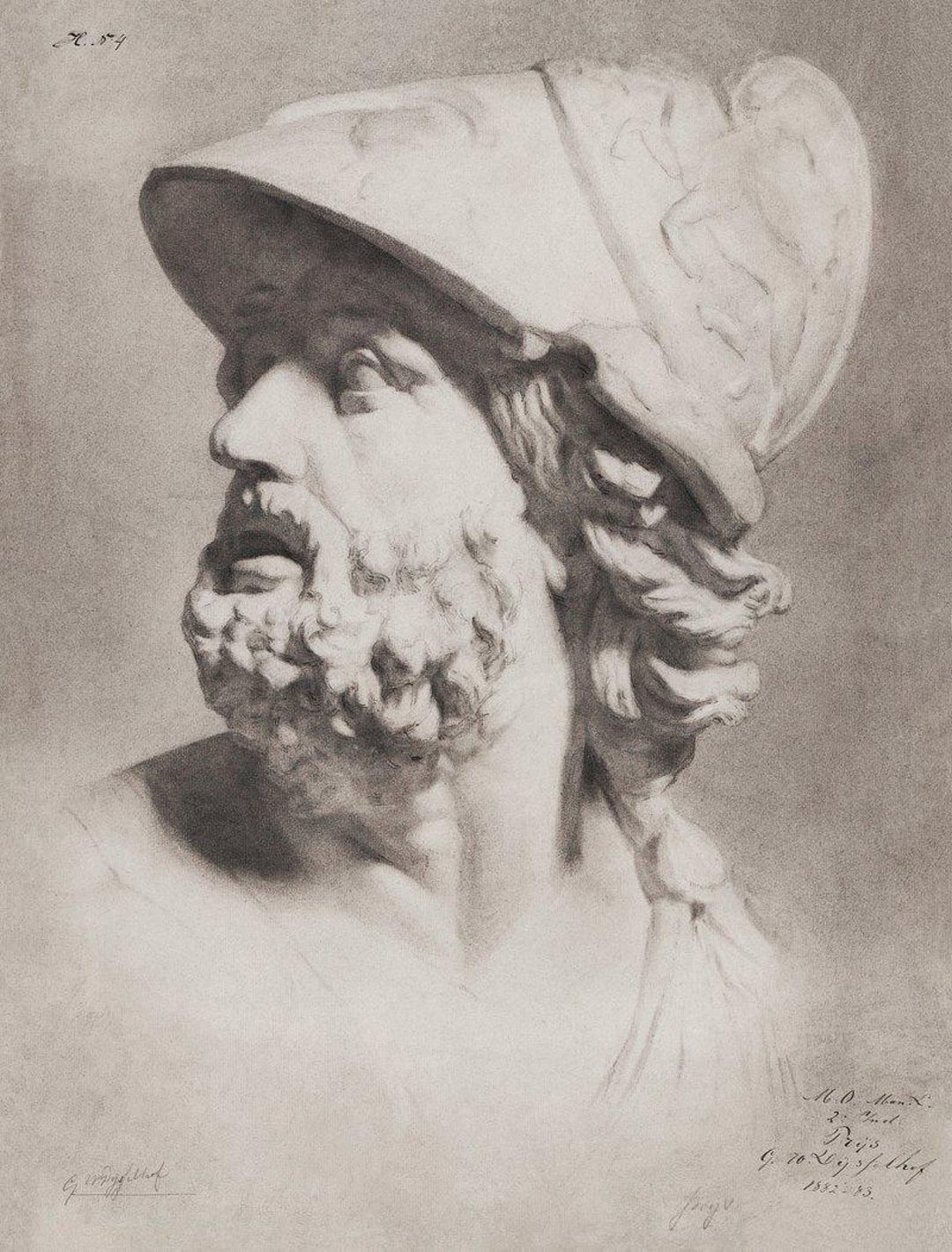 Pericles Head Print | Vintage Sculpture Print | Wall Art | Greek Bust ...