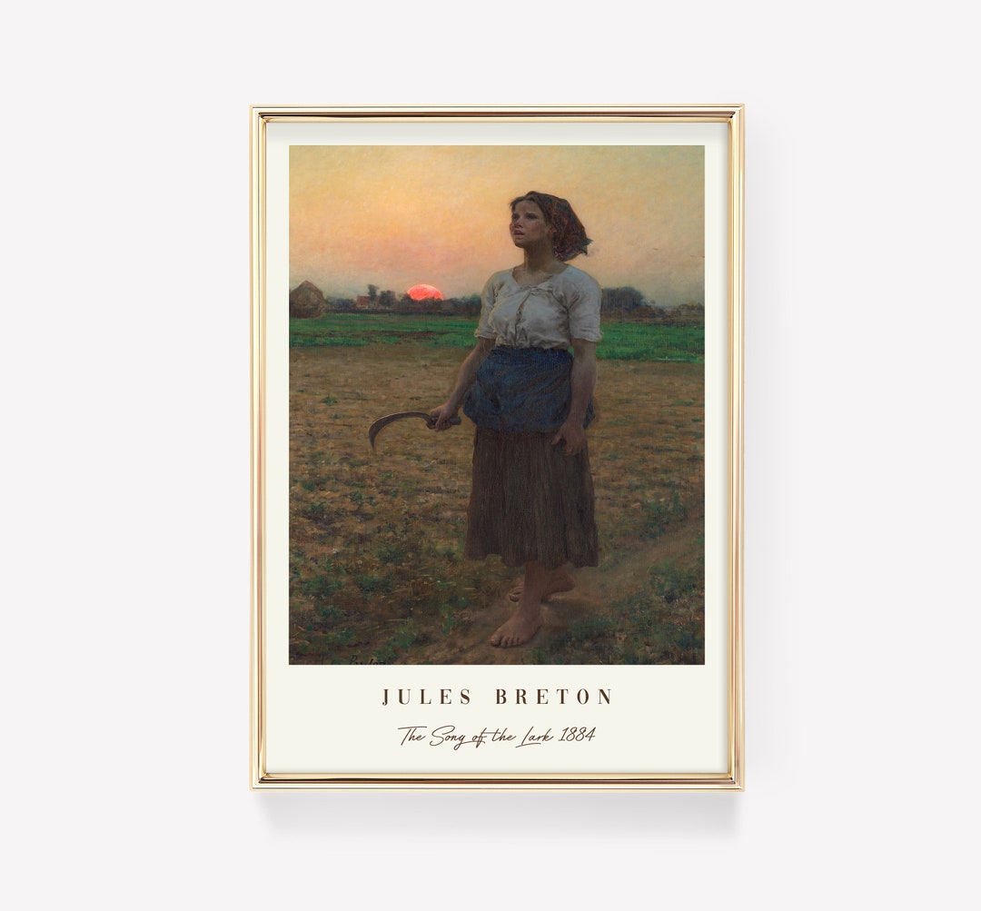 Jules Breton - the Song of the Lark (1884) | Vintage Woman Portrait ...