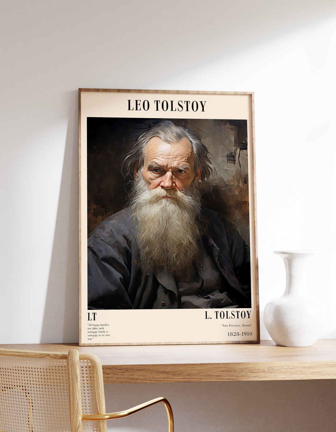 Leo Tolstoy Poster | Vintage Wall Art | Bookworm Gift | Wall Art ...