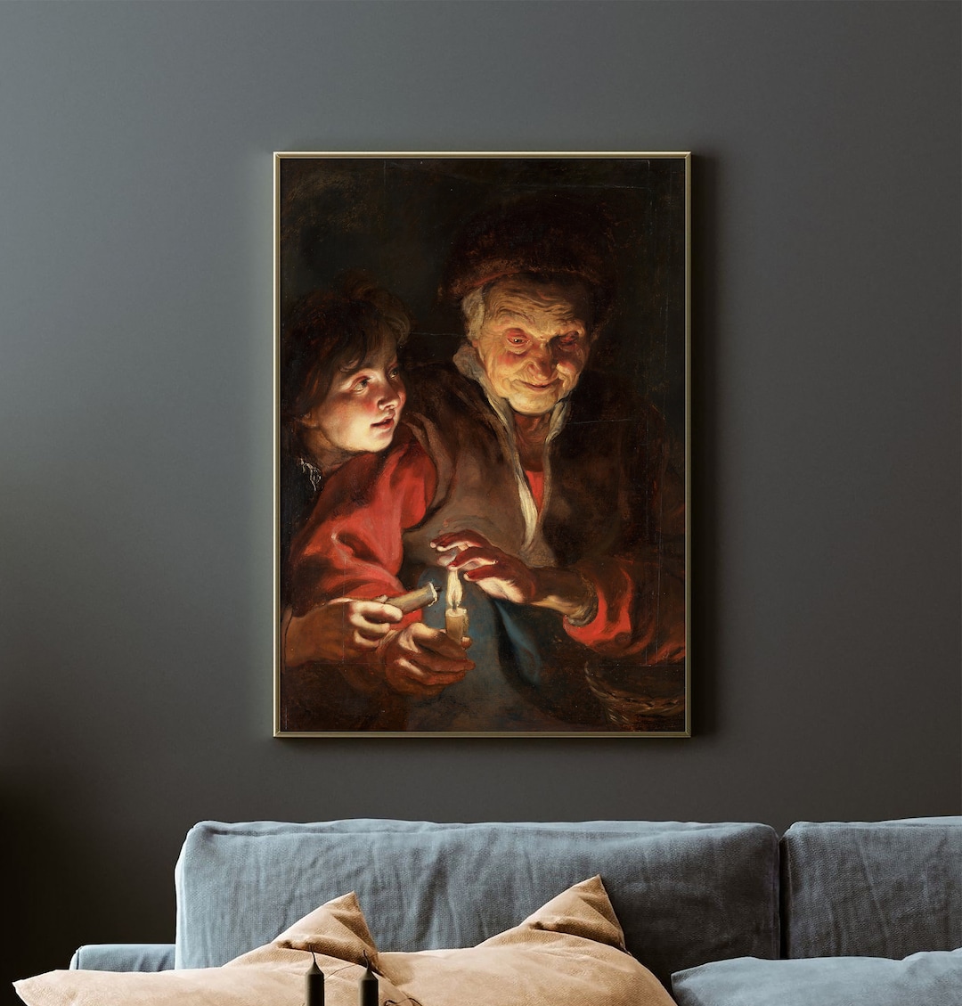 Peter Paul Rubens - Old Woman and Boy With Candles (1616) | Wall Art ...