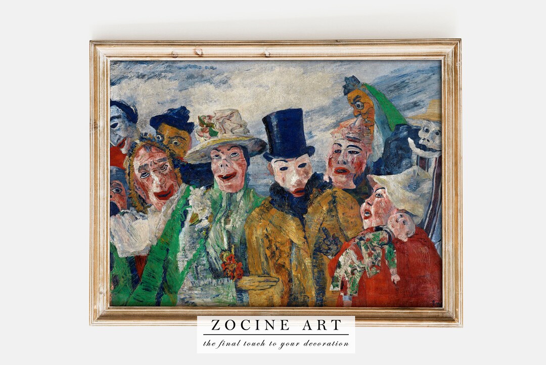 James Ensor - the Intrigue (1890) - Poster Wall Decor Classic Painting ...