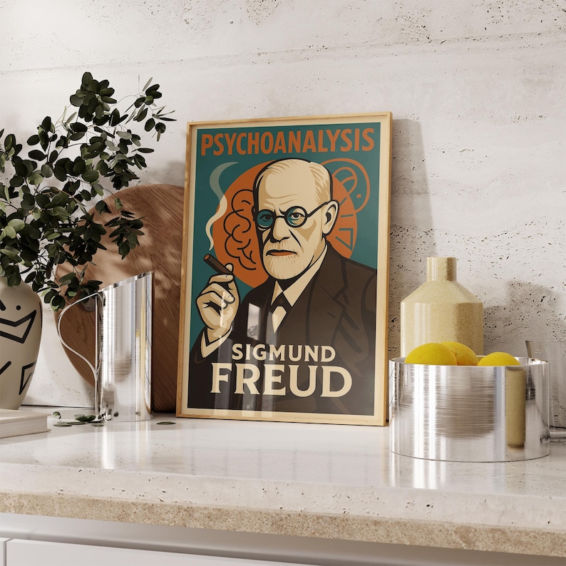 Sigmund Freud - Philosopher Poster, Psychoanalysis, Therapy Room Wall ...