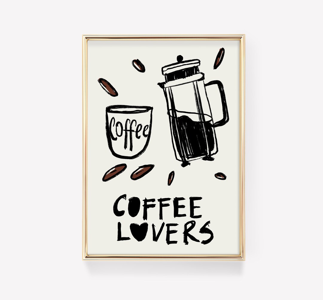 Coffee Lover Print | Cute Coffee Poster | Coffee Bar Print | Cute ...