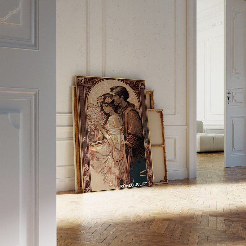 Art Nouveau Poster Romeo and Juliet Wall Art Vintage - Etsy