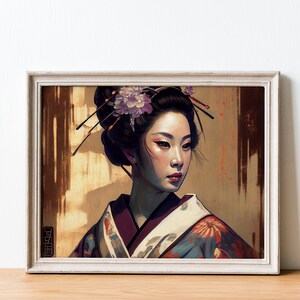 Japanese Wall Art | Japanese Poster | Geisha Poster | Vintage Painting ...