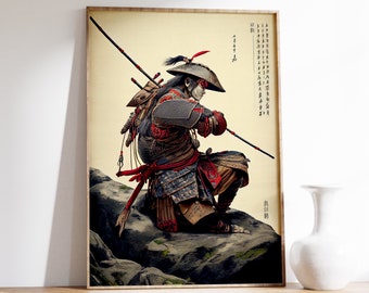 Japanese Samurai, Warriors Art Prints, Kozaemon Hisamitsu on Horse Kuniyoshi FINE ART PRINT ...