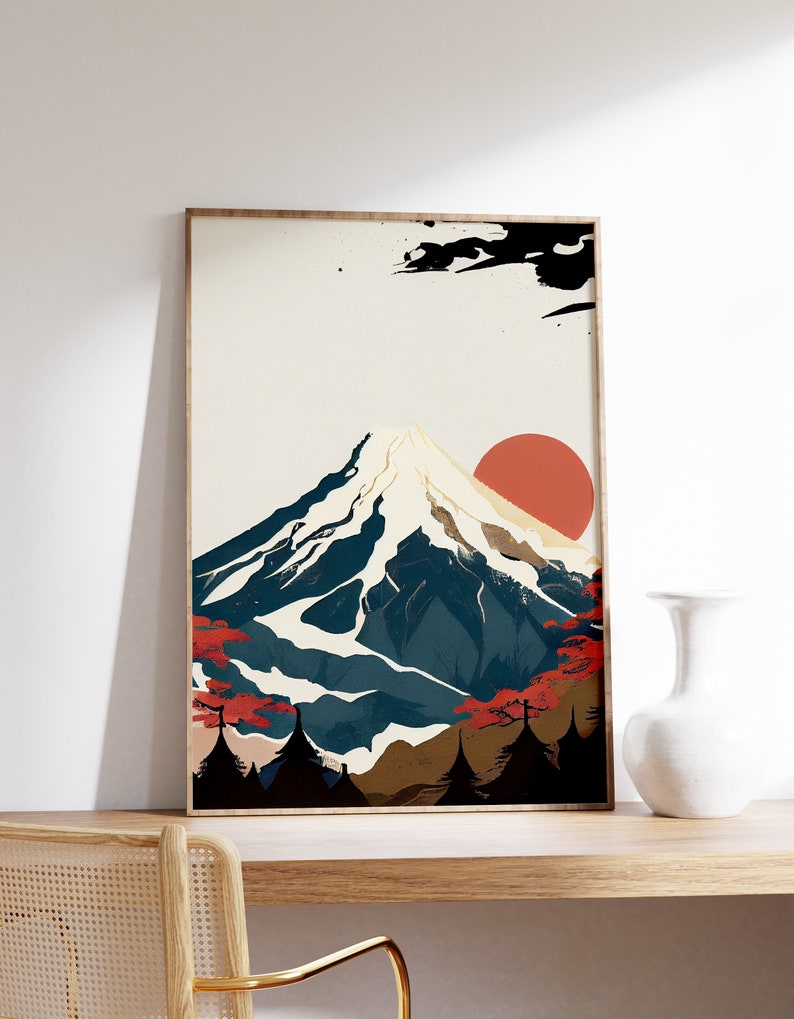 Mount Fuji Poster Japanese Wall Art Japanese Landscape - Etsy