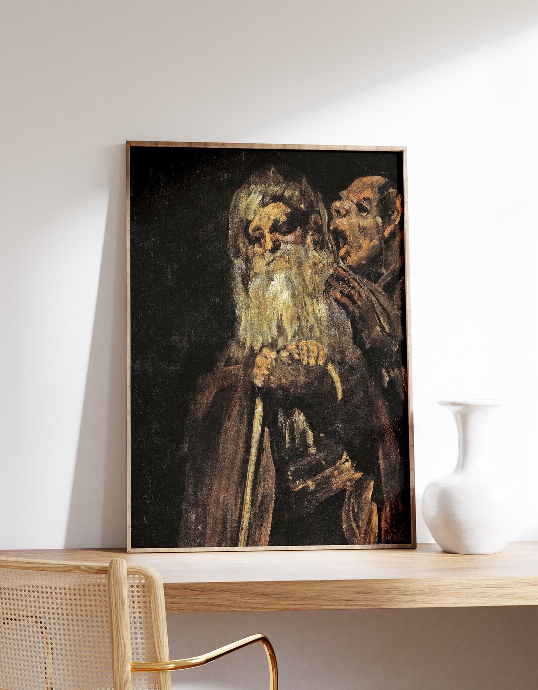 Two Old Men by Francisco Goya | Vintage Painting Print | Dark Art Print ...