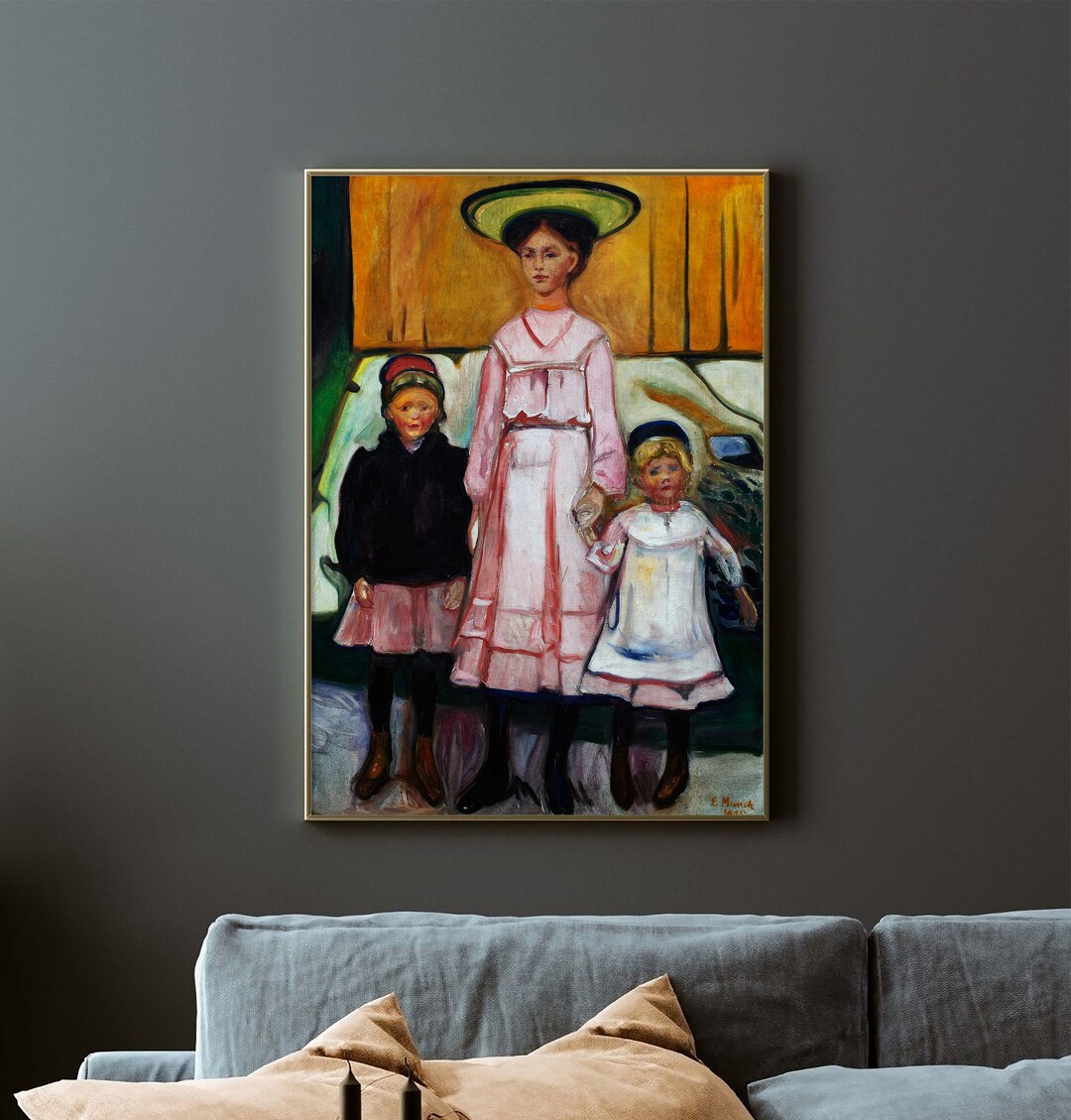 Edvard Munch - Three Children (1905) | Giclee Print Canvas Painting ...