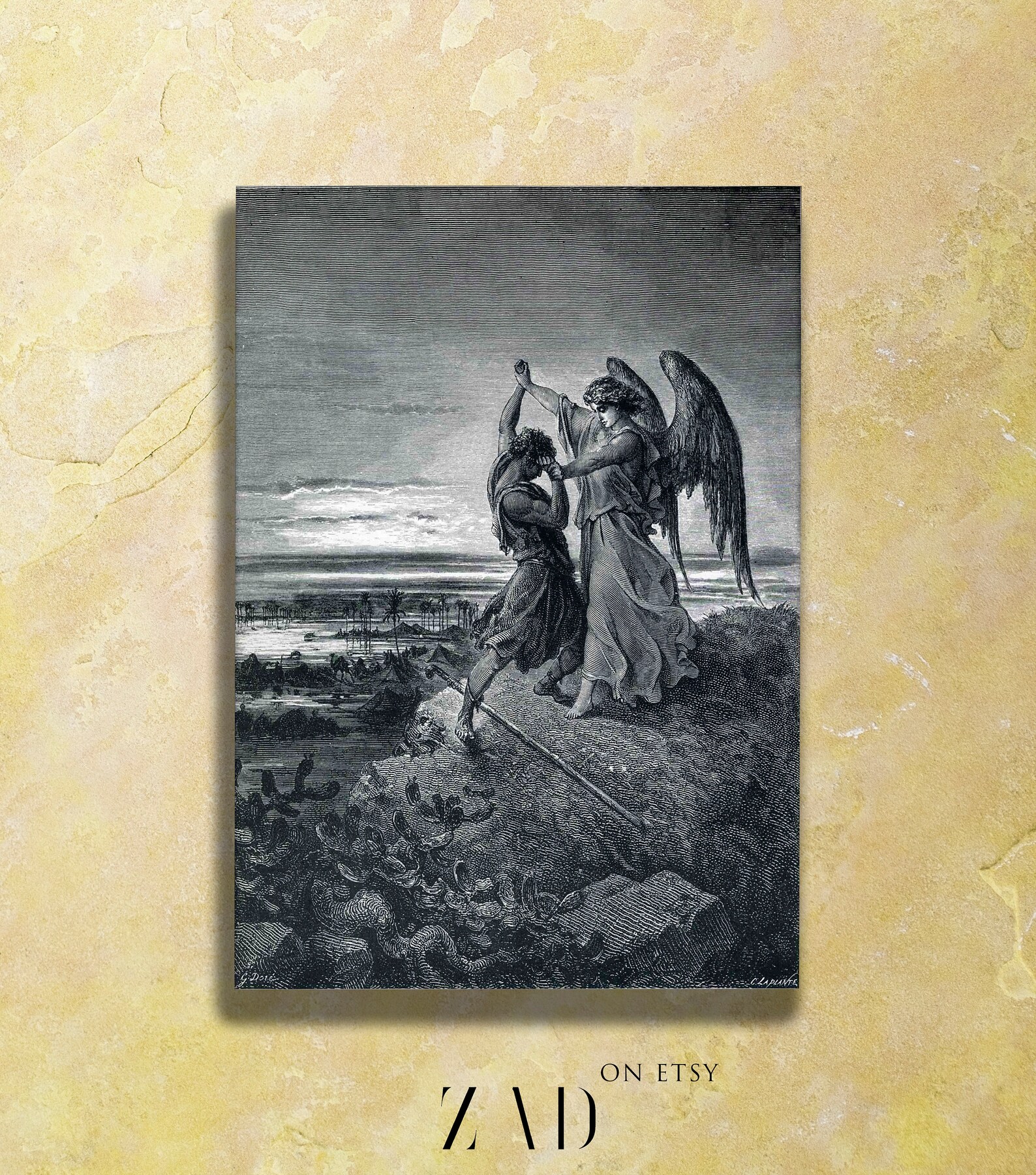 Gustave Dore Jacob Wrestling With the Angel 1855 Classic - Etsy