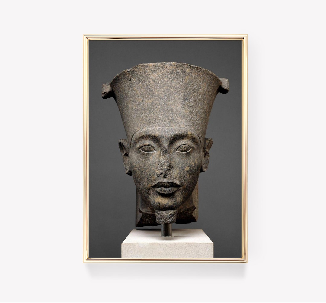 Ancient Pharaoh Sculpture | Amenhotep Statue | Egyptian Art Print ...