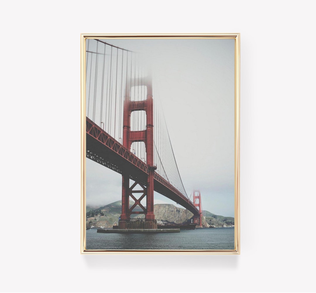 Golden Gate Bridge | Scenic Bridge Art | Foggy Landscape | Vintage ...