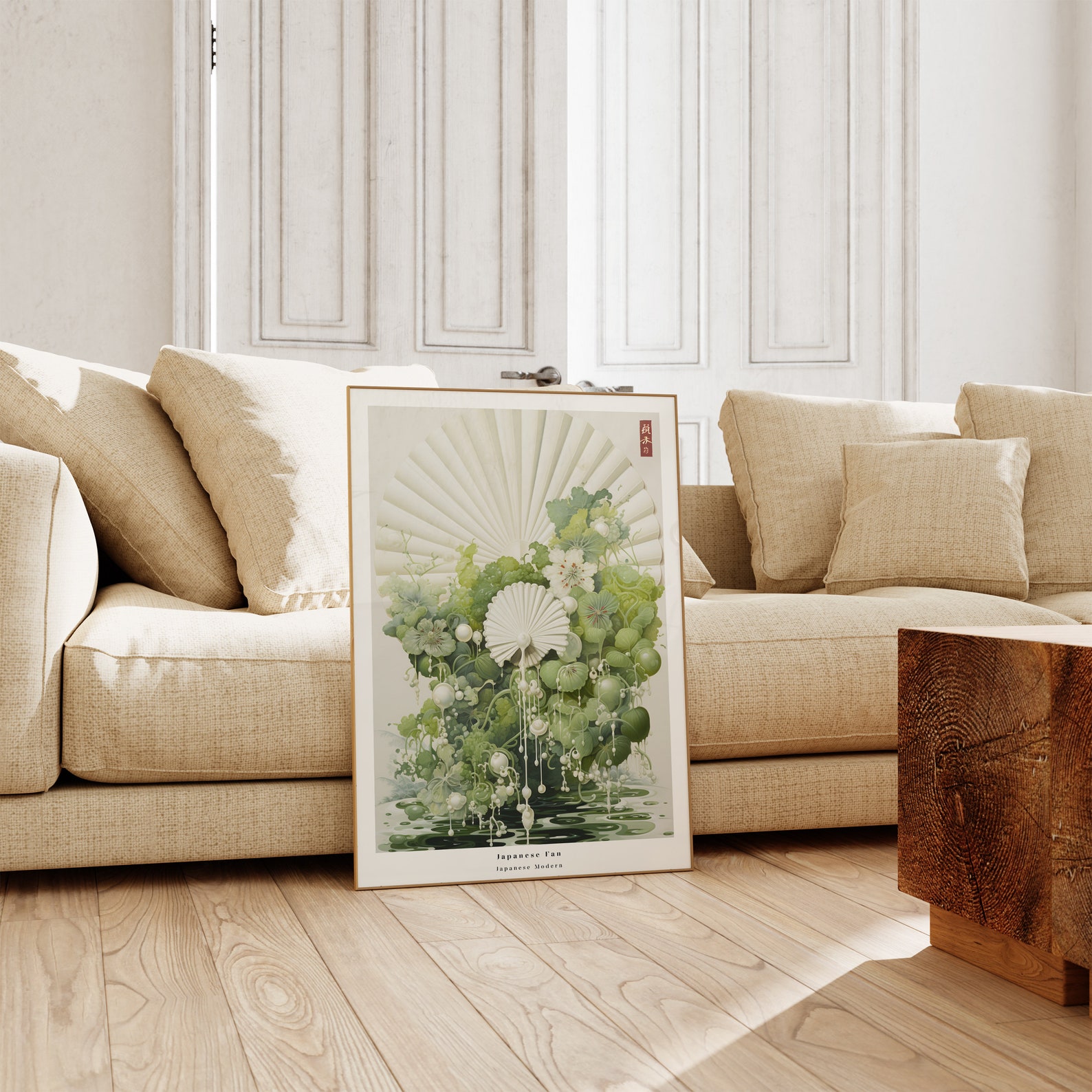 Japanese Art Print | Japanese Fan Print | Animal Wall Art | Traditional ...