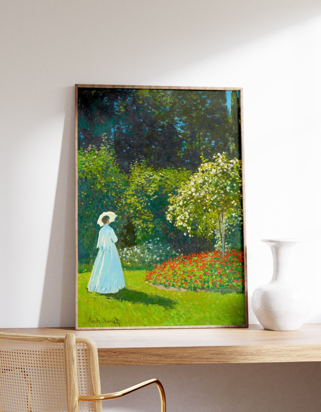 Claude Monet Poster | Lady in the Garden | Monet Wall Art | Monet Print ...