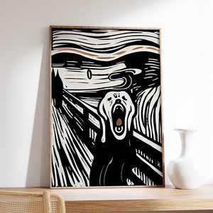 The Scream Dog Print | Dog Portrait Poster | Edvard Munch Oil Painting ...