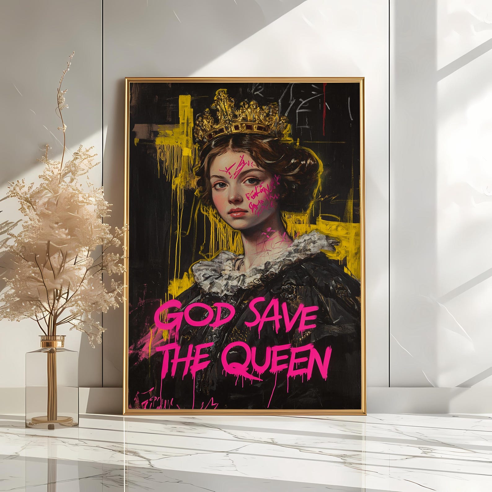 Baroque Princess With Graffiti | God Save the Queen | Modern Street Art ...