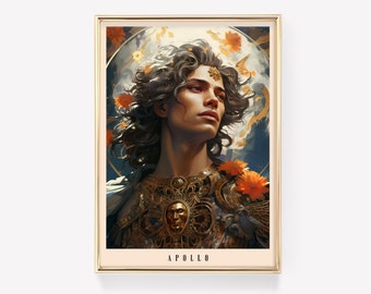 Apollo Print Real Foil Poster Greek Mythology Greek God - Etsy