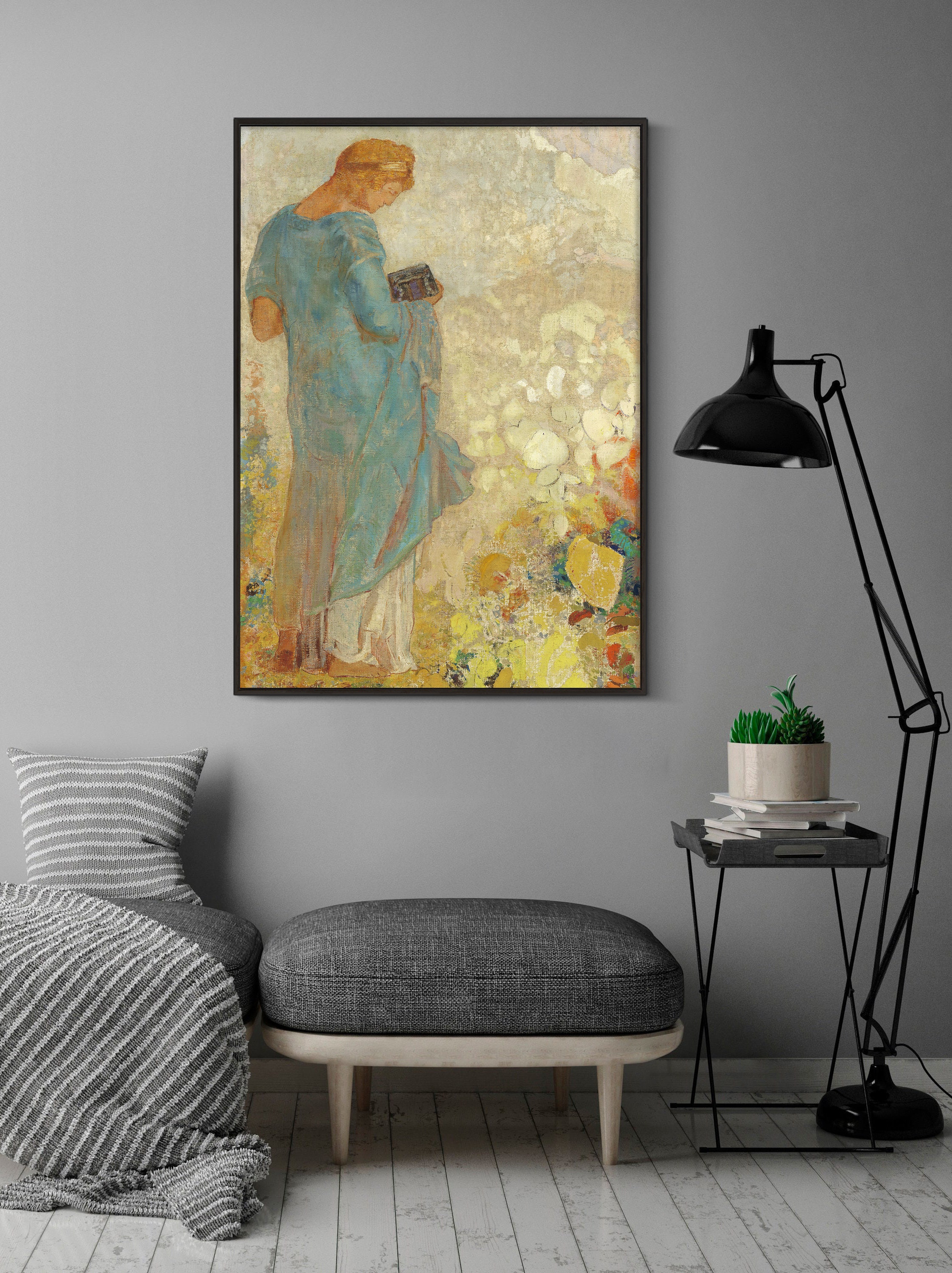Odilon Redon - Pandora (1910) | Vintage Portrait Oil Painting Greek ...