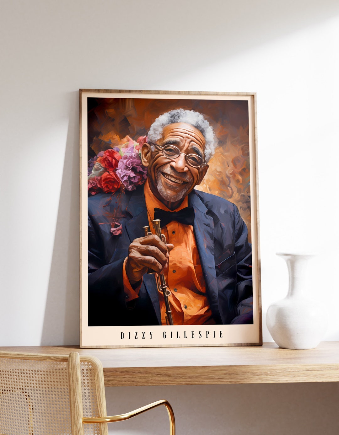 Dizzy Gillespie Poster | Musical Print | Jazz Poster | Jazz Portrait ...