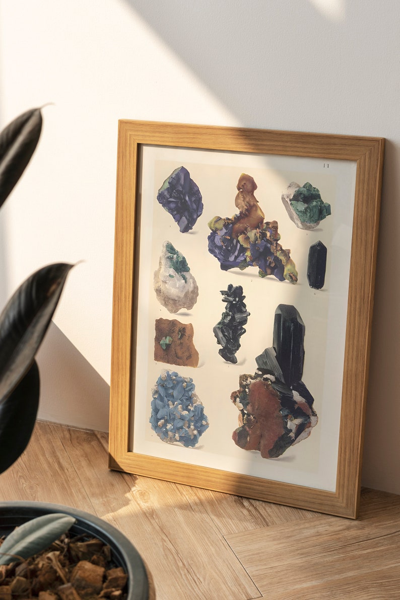 Minerals and Gems Print | Vintage Illustration Reinhard Brauns ...