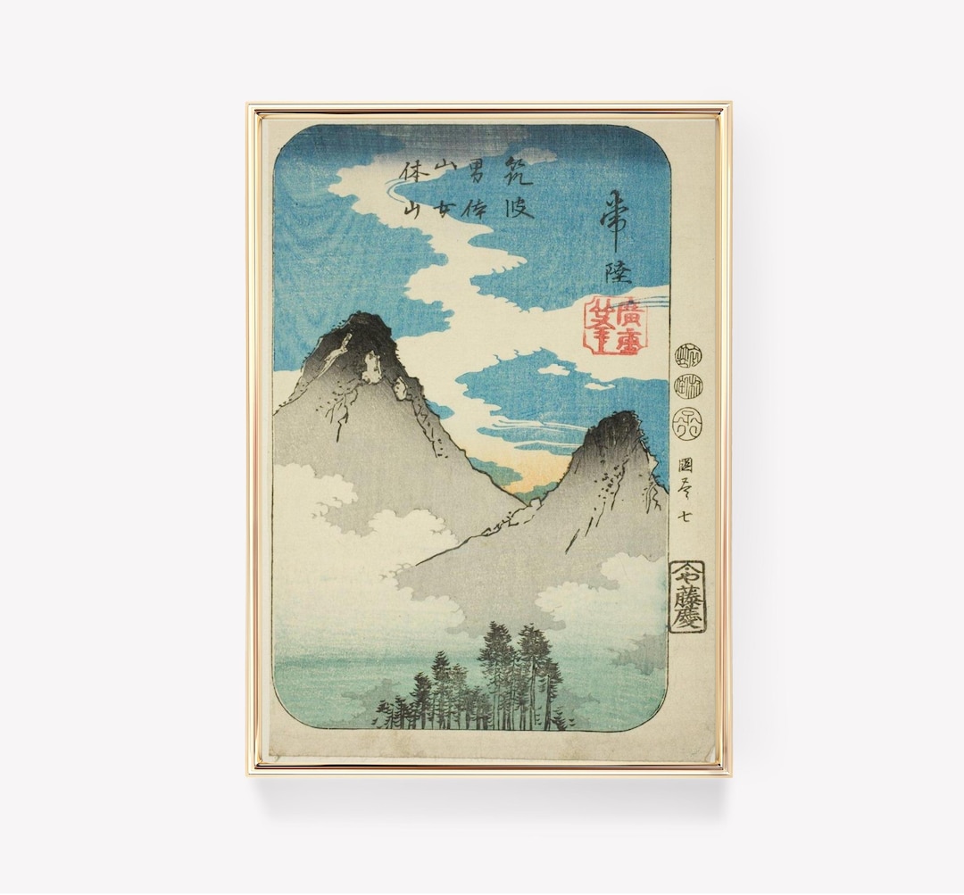 Ukiyo-e Landscape Print | Mountain Art Poster | Ise Province ...