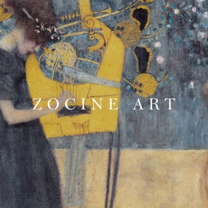 Gustav Klimt - Music I (1895) (horizontal) - Poster Painting Musical ...