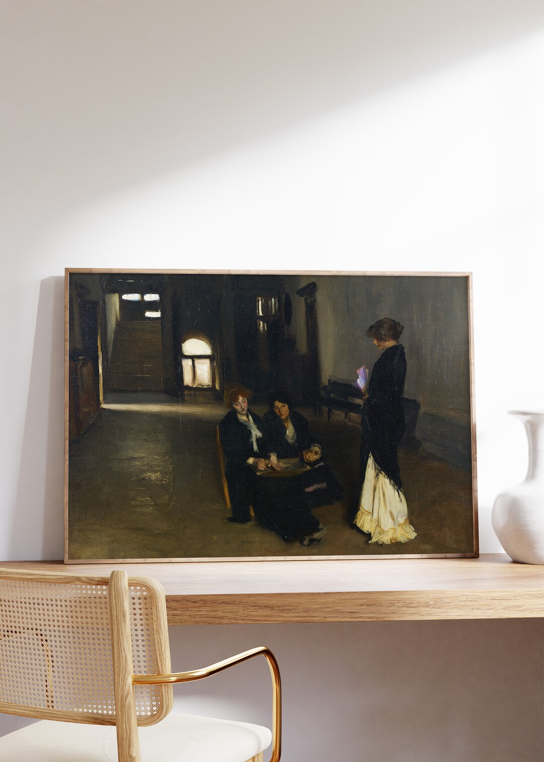 John Singer Sargent - Venetian Bead Stringers (1880) | Vintage Poster | Dark Academia Print ...