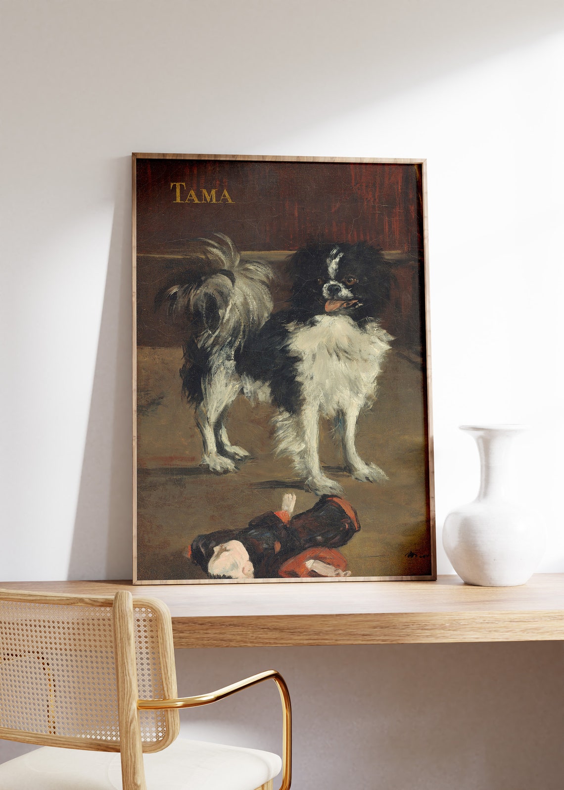 Edouard Manet - Tama, the Japanese Dog (1875) | Dog Painting, Dog ...