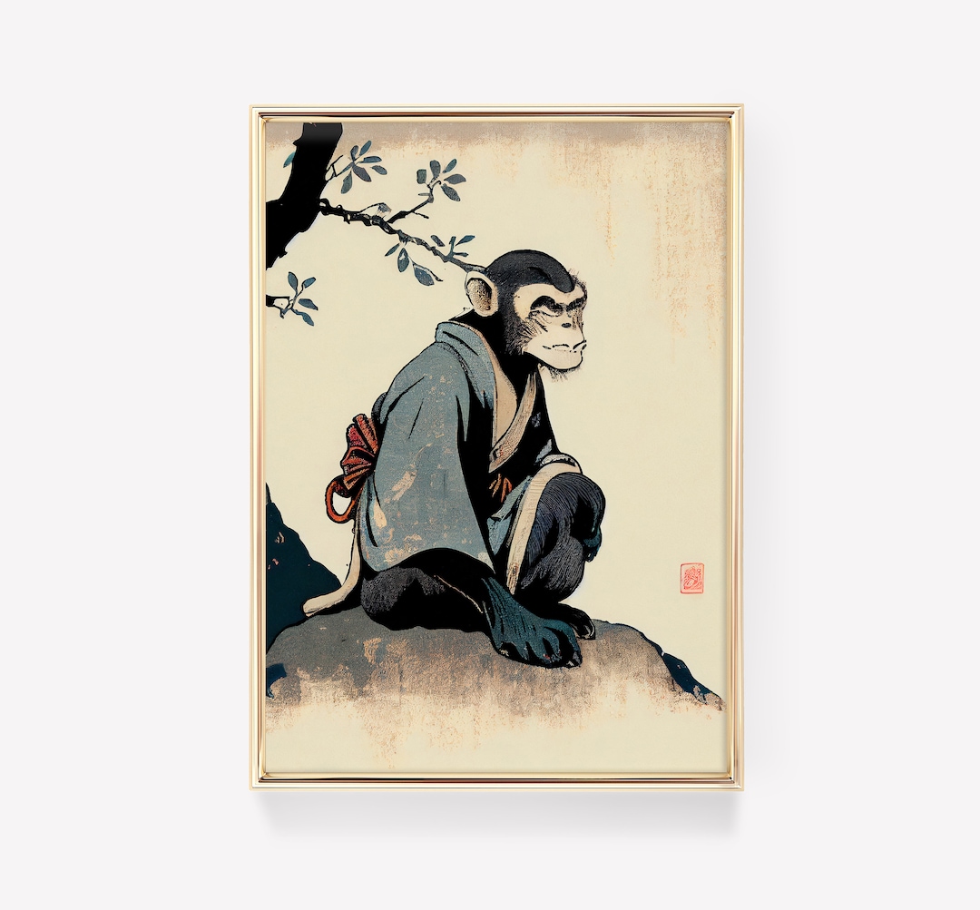 Premium Print | Monkey Poster | Japanese Painting | Ukiyo-e Painting ...