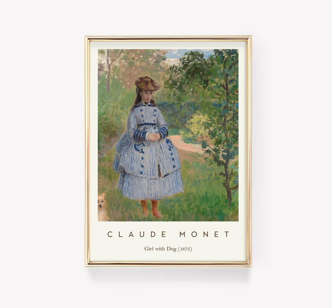 Claude Monet Prints | Girl With Dog (1873) | Monet Exhibition Print ...