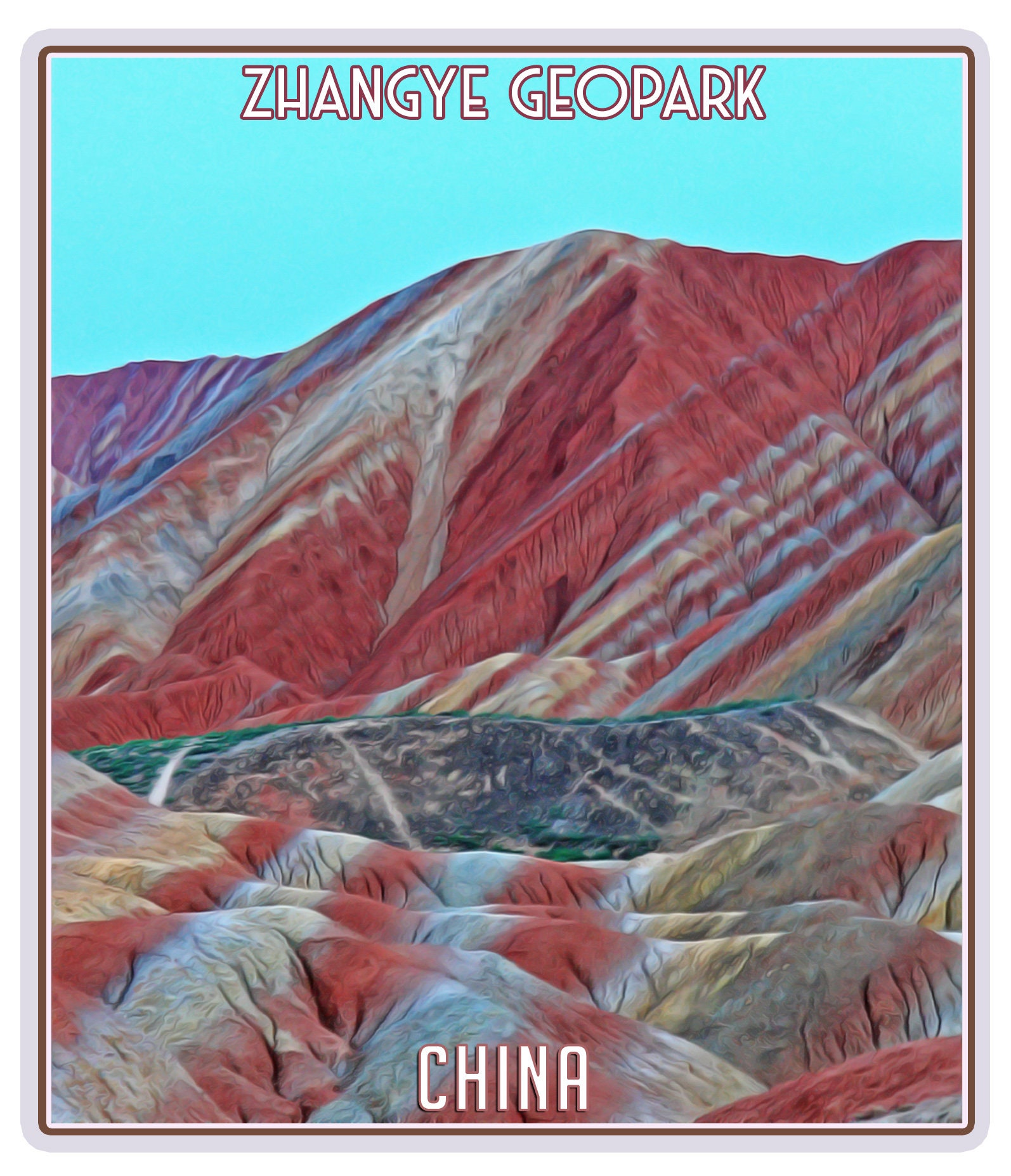 Zhangye Geopark China Poster Poster Print Gift Fine Art | Etsy