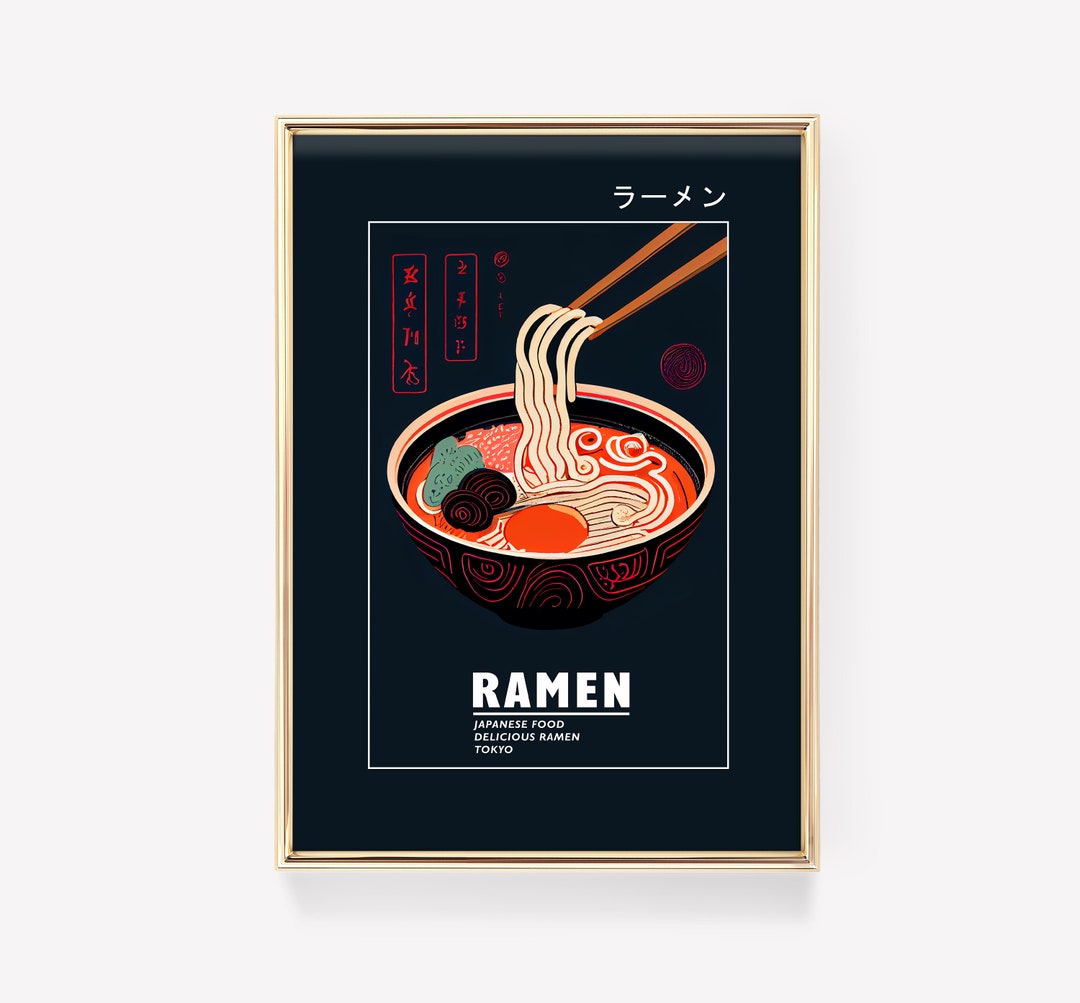 Noodle Poster | Ramen Print | Food Poster | Modern Kitchen Decor | Food ...