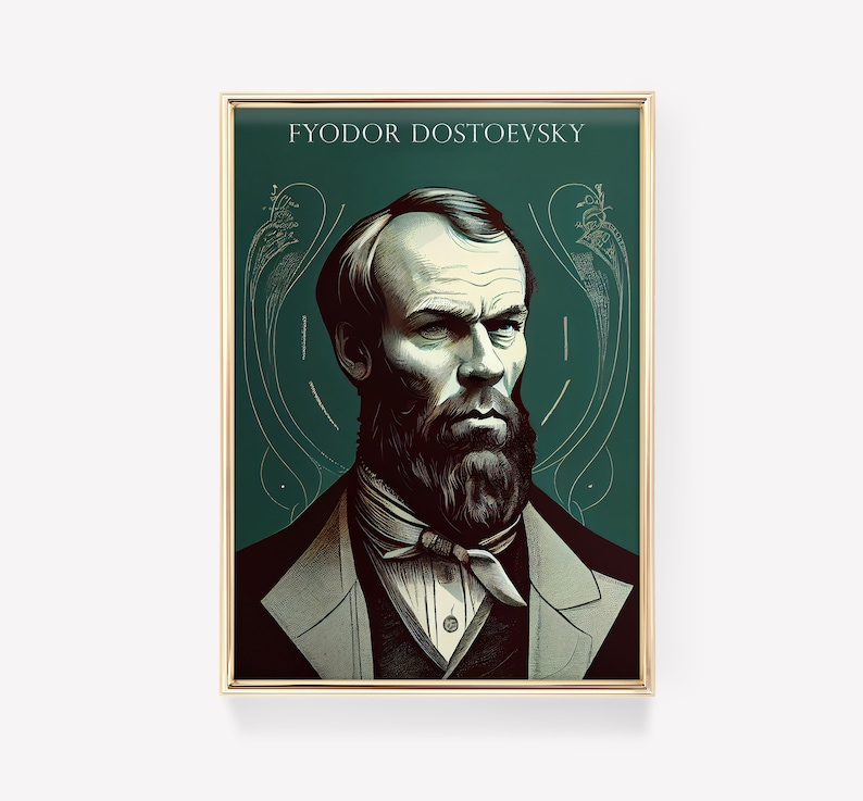 Fyodor Dostoevsky Poster | Vintage Wall Art | Bookworm Gift | Bookworm ...