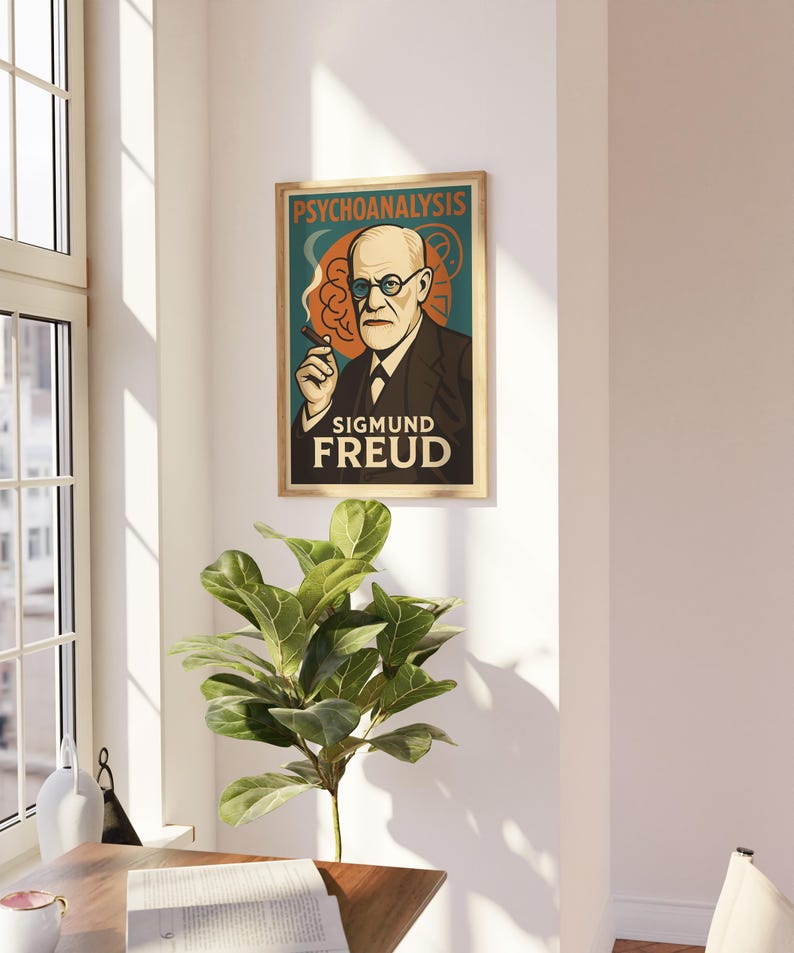 Sigmund Freud - Philosopher Poster, Psychoanalysis, Therapy Room Wall ...