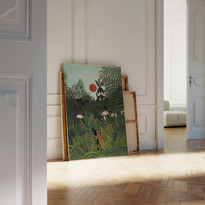 Henri Rousseau Poster | Virgin Forest With Sunset | Henri Rousseau ...