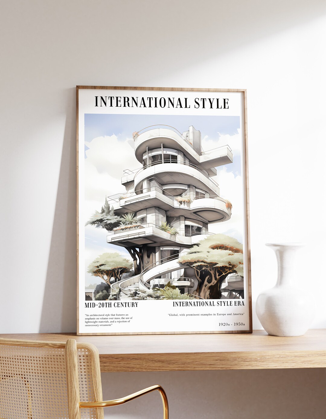 International Style Building Art | International Style | Antique ...