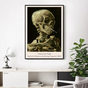 Vincent Van Gogh Skull of a Skeleton With Burning Cigarette - Etsy