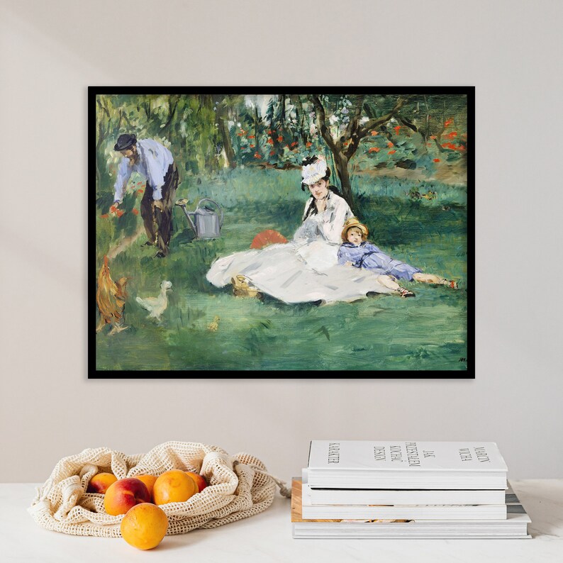 Edouard Manet the Monet Family in Their Garden at Argenteuil - Etsy