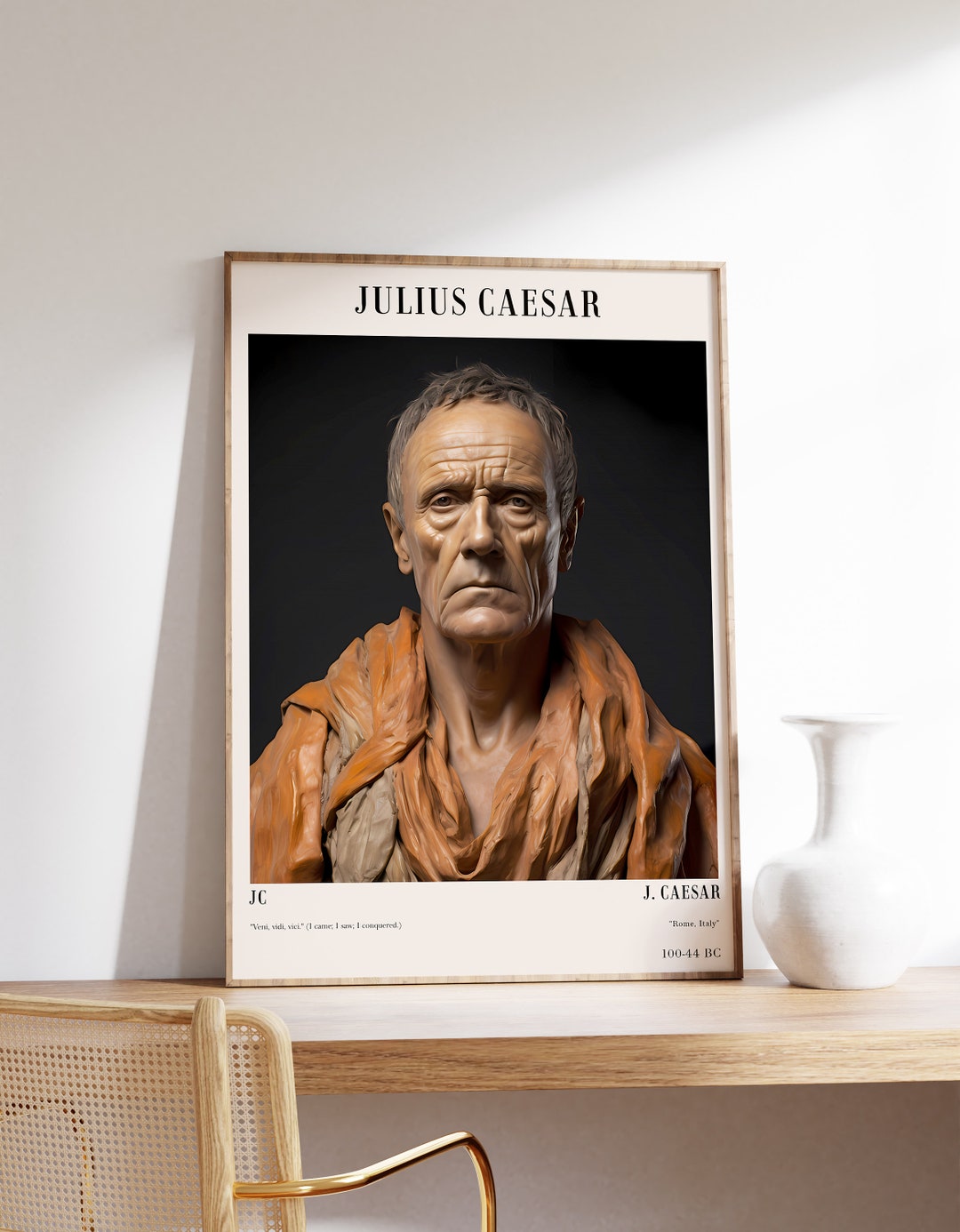 Julius Caesar Poster | Vintage Portrait | Historical Poster | Antique ...