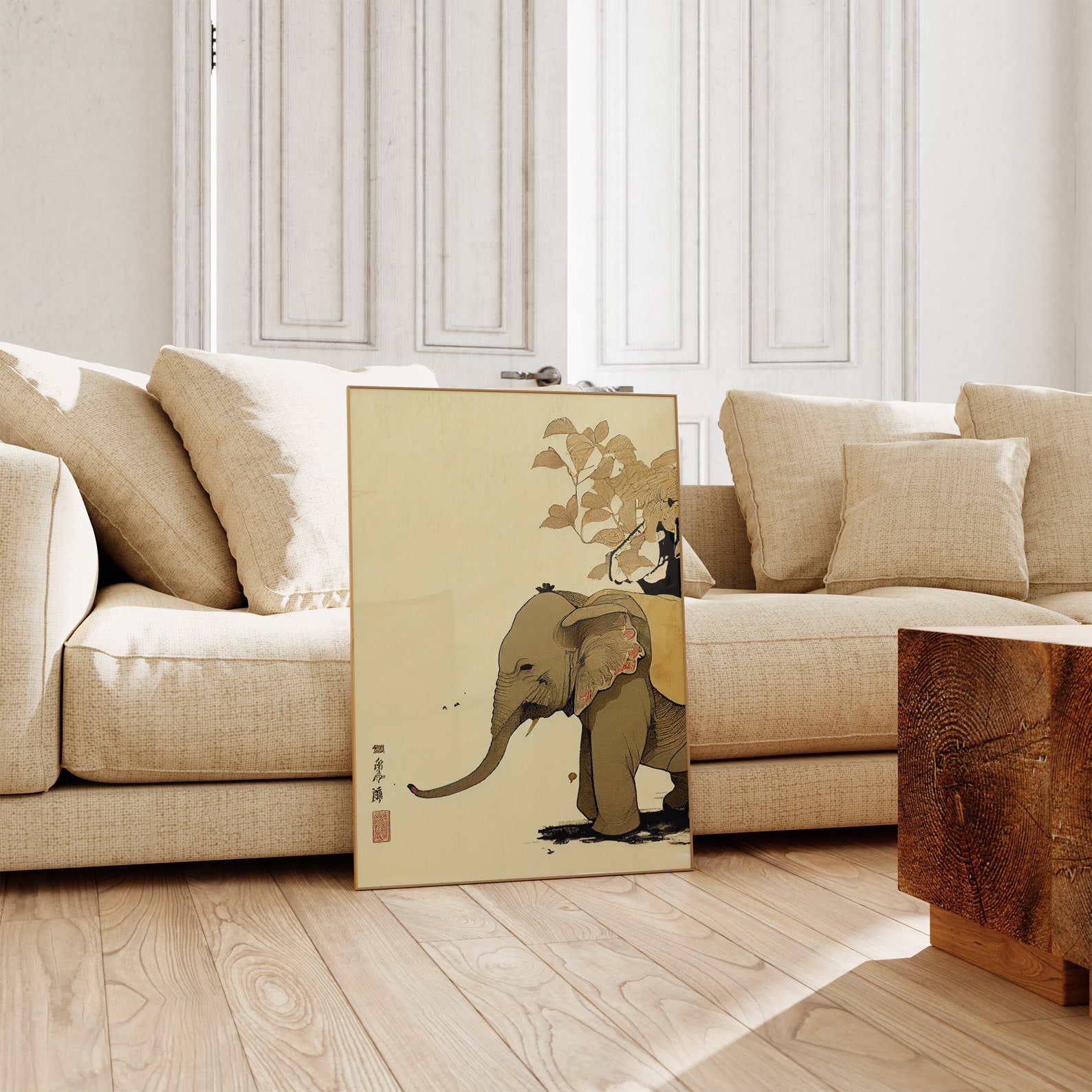 Japanese Elephant Poster | Animal Poster | Elephant Art Print | Animal ...