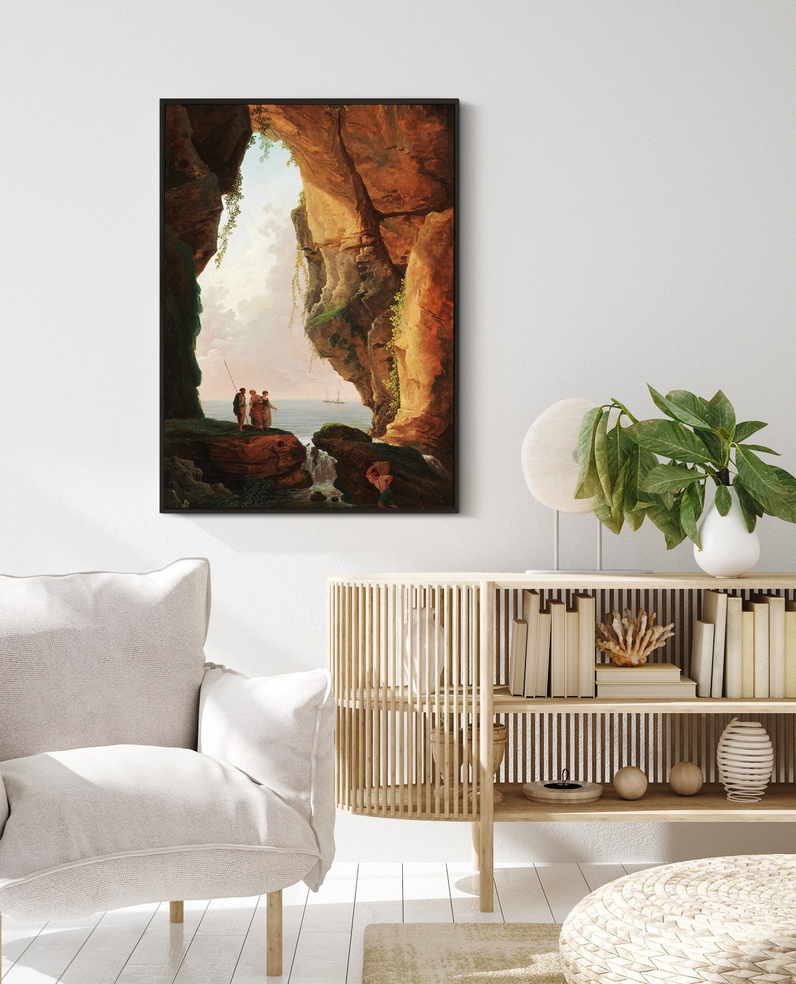 Hubert Robert - the Mouth of a Cave (1784) | Wall Art Landscape Gift ...