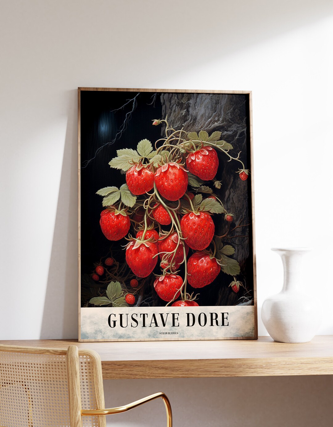Strawberries Art | Gustave Dore | Gothic Wall Art | Aesthetic Wall Art ...