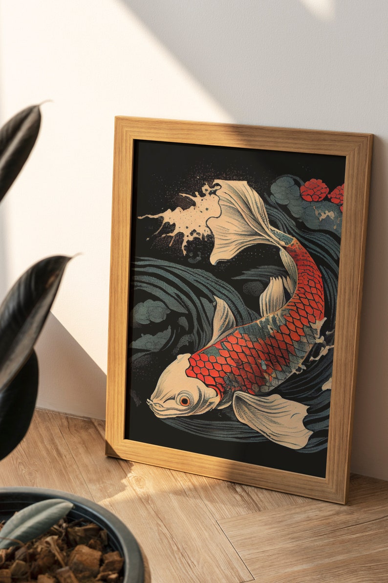 Japanese Koi Fish Poster Animal Poster Koi Fish Art Print - Etsy