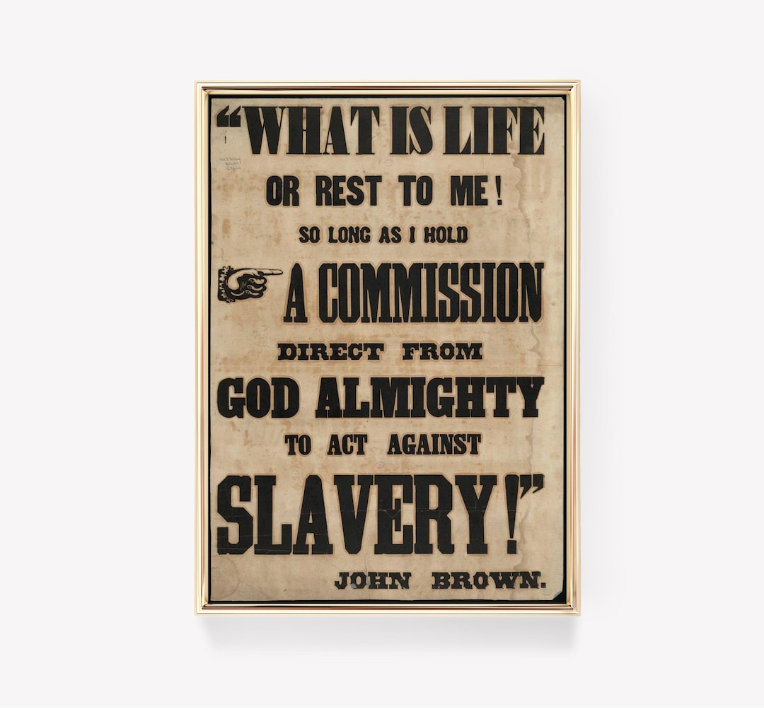 John Brown Poster | Anti-slavery Art | Abolitionist Print | Vintage ...