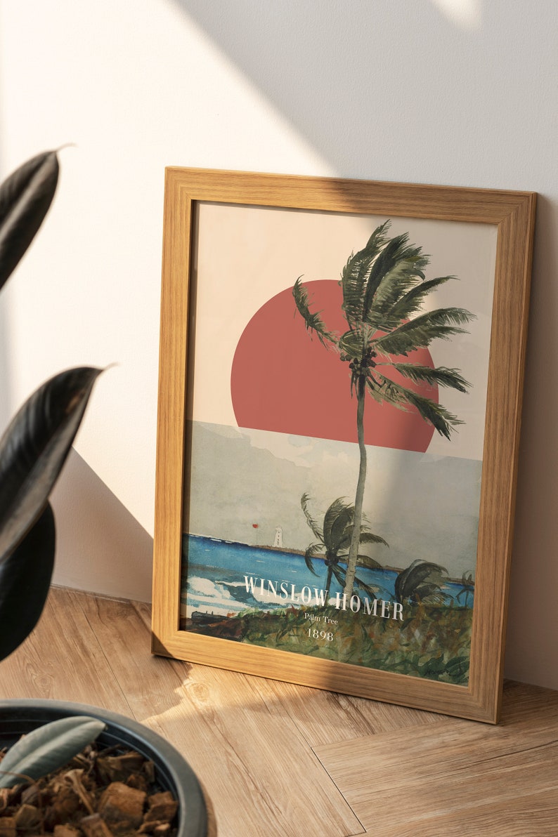 Winslow Homer Poster | Vintage Exhibition Print | Palm Tree Painting ...