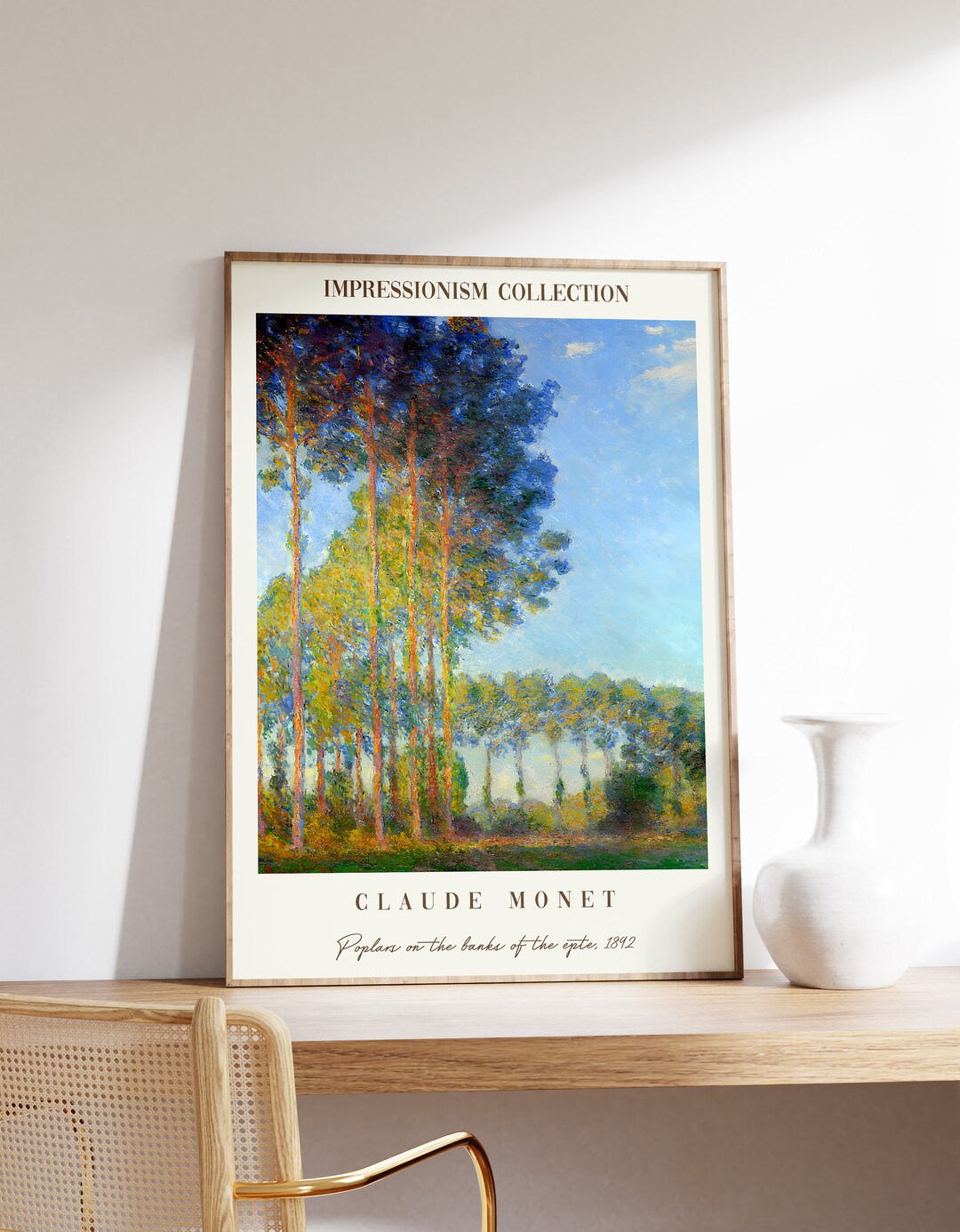 Claude Monet Exhibition Poster | Poplars on the Bank | Monet Wall Art ...